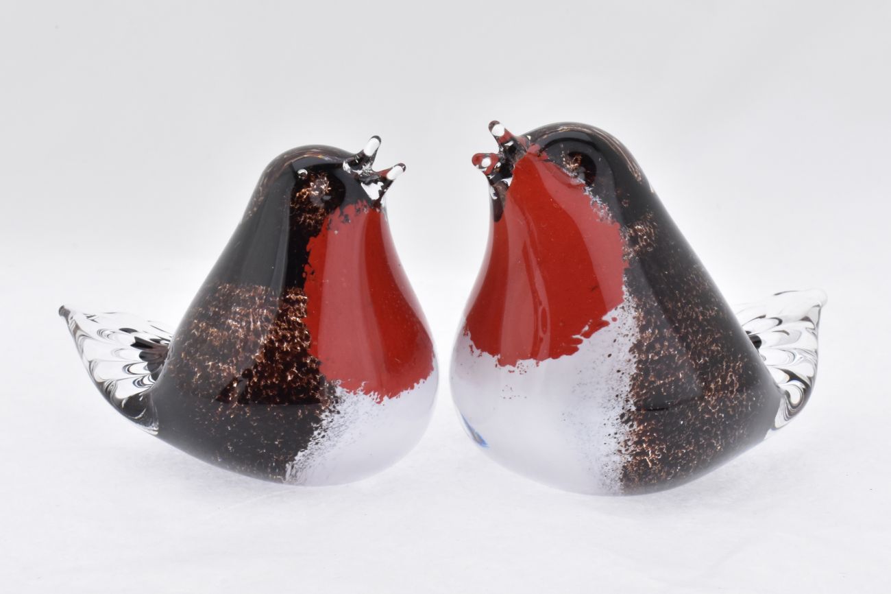 Art Glass Singing Robin | Christmas | Sculptglass - art glass figures